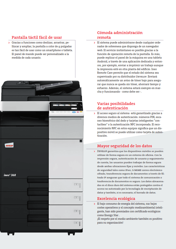 IMPRESORA MULTIFUNCION DEVELOP INEO+ 368